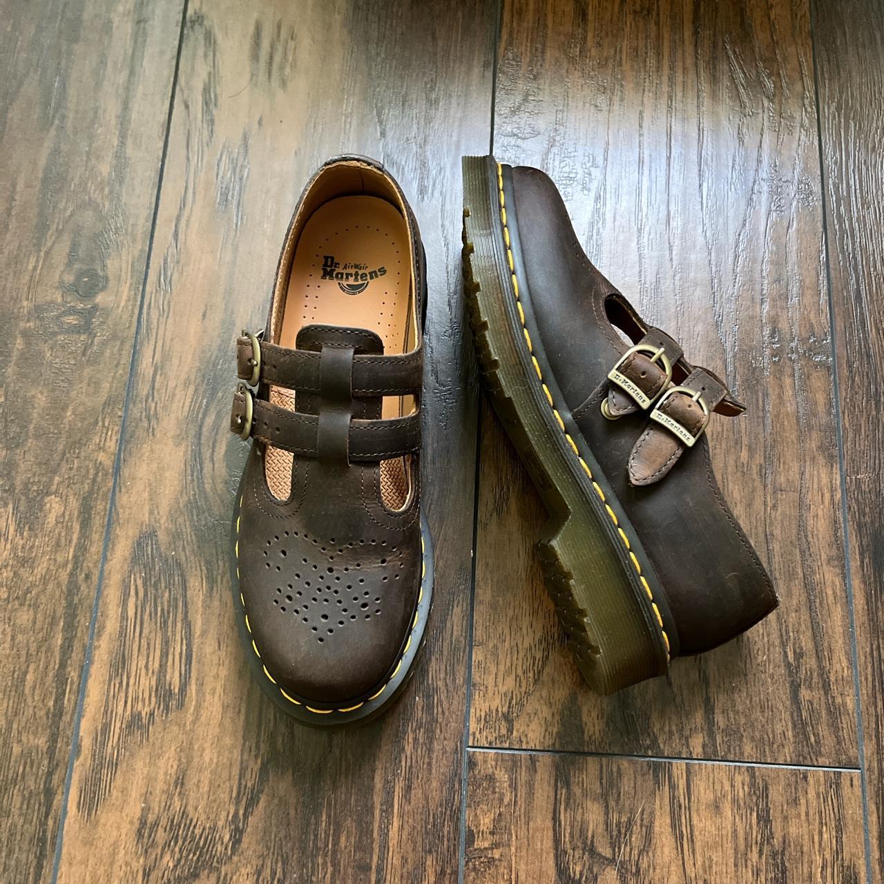 brown mary jane docs size 7 W will come in its... - Depop