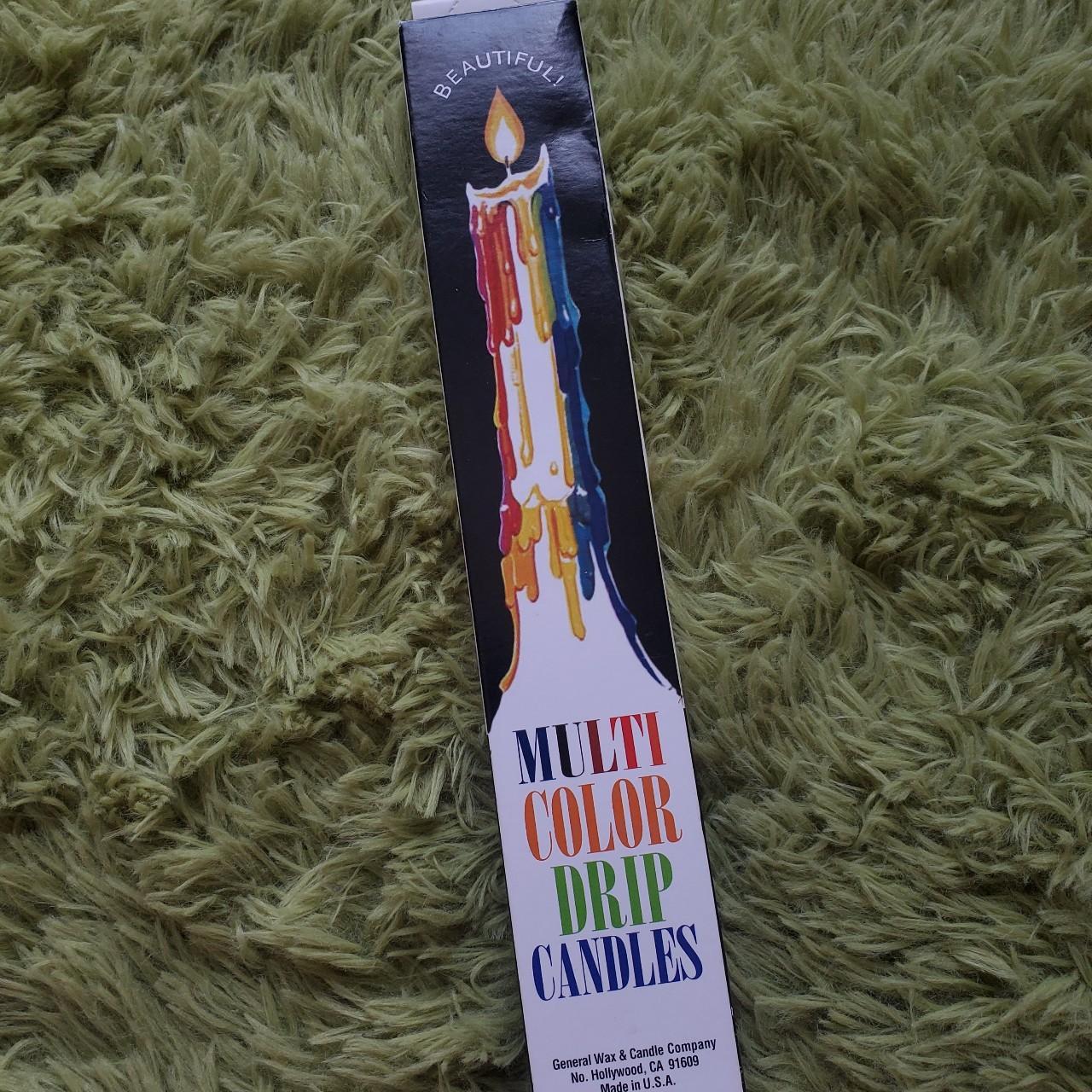 Multi-color, rainbow drip candles. Never used,... - Depop