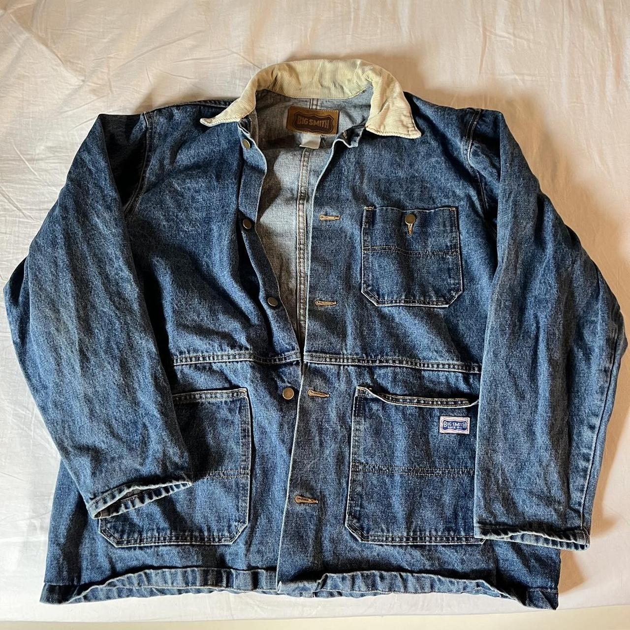 big smith denim chore jacket pit to pit:... - Depop