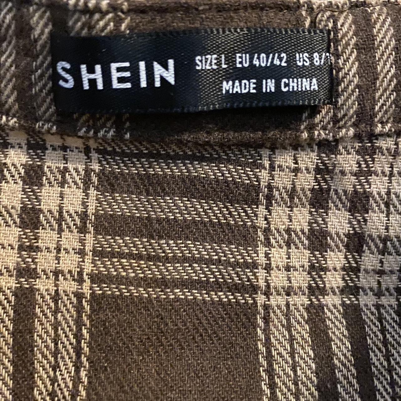 Shein brown flannel No stains or flaws Size:... - Depop