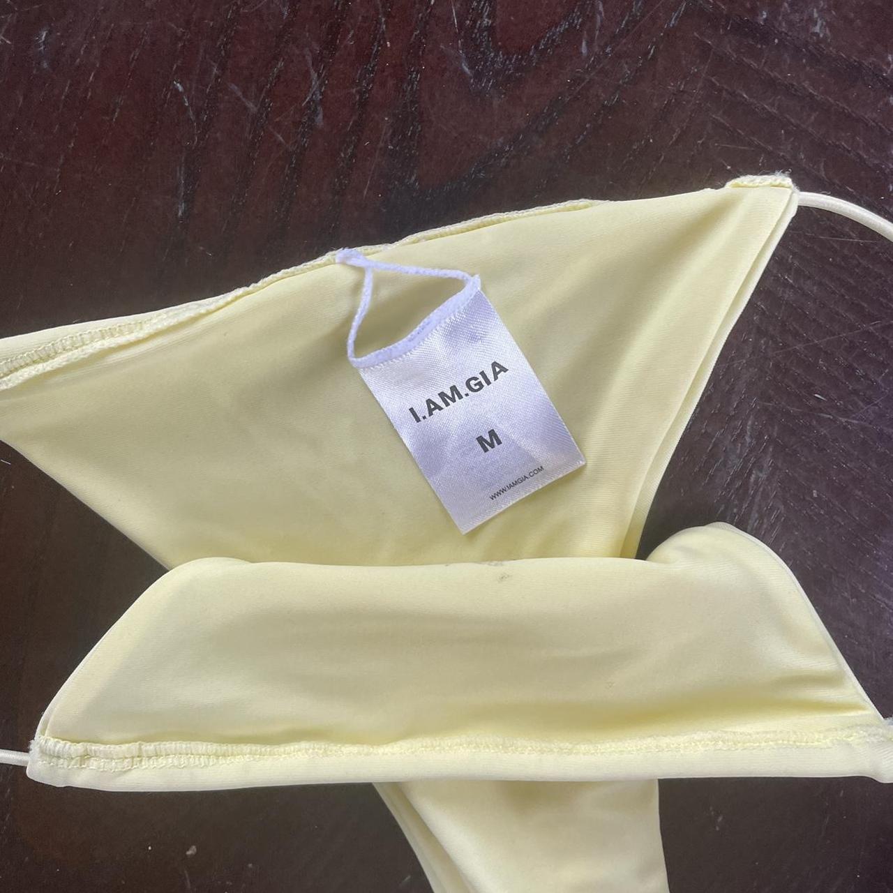 I AM GIA yellow string bikini - top size S - bottom... - Depop