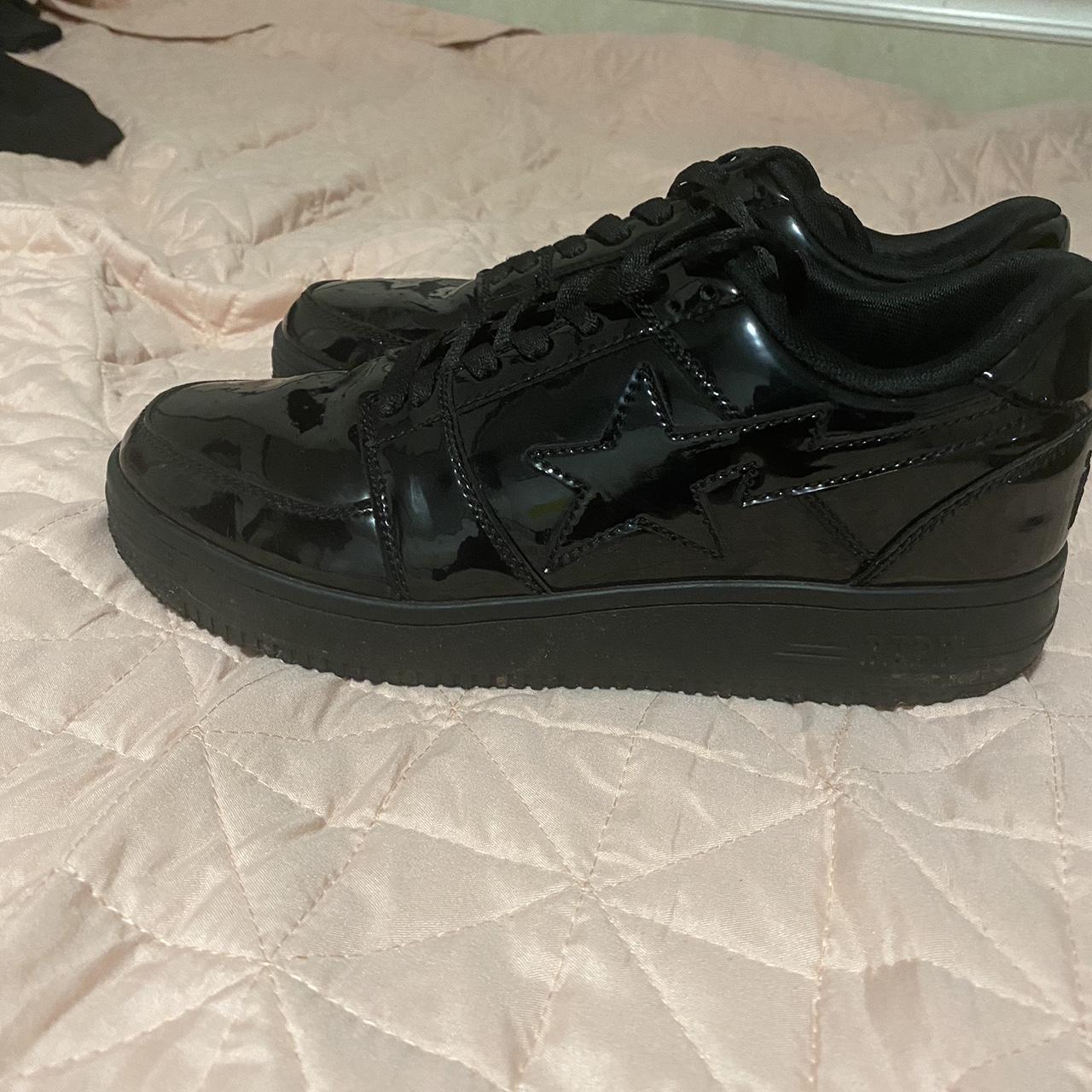 PATENT BLACK BAPESTAS + box Size 8 Dese worth 500 Dm... - Depop