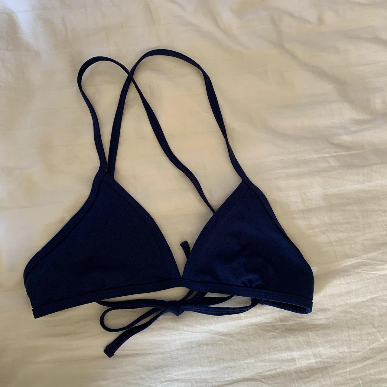 Jocelyn dark blue bikini top Size: Women's large - Depop