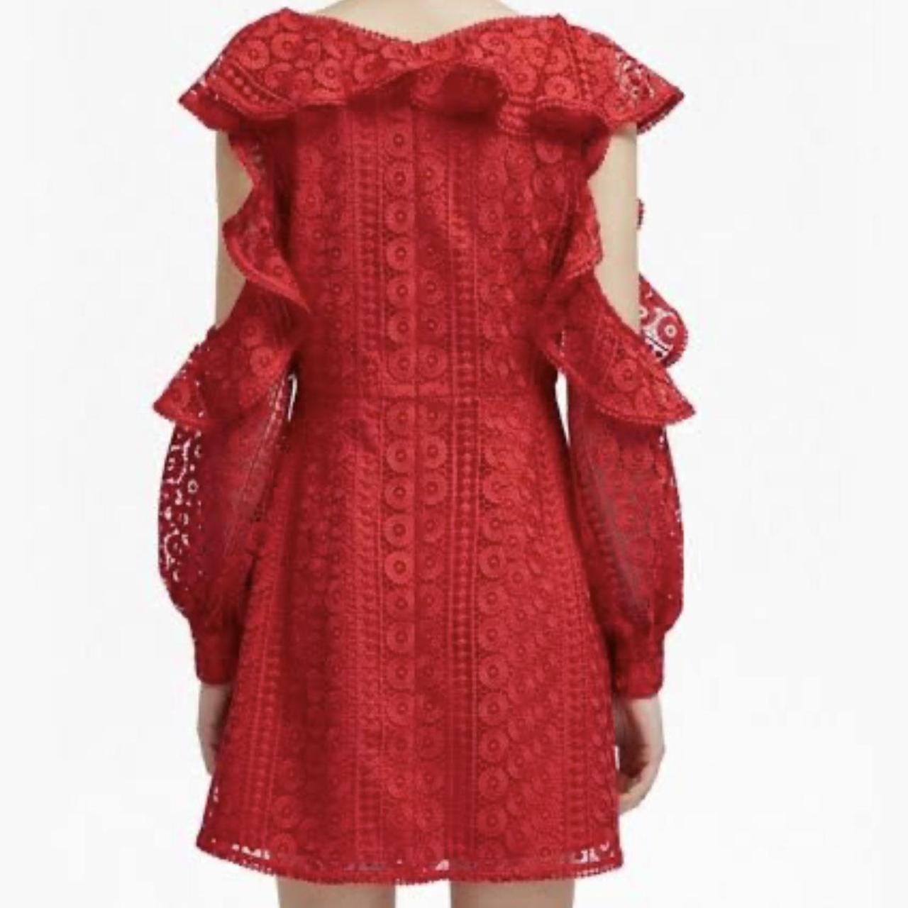 Red lace dress French connection Worn for a couple... - Depop