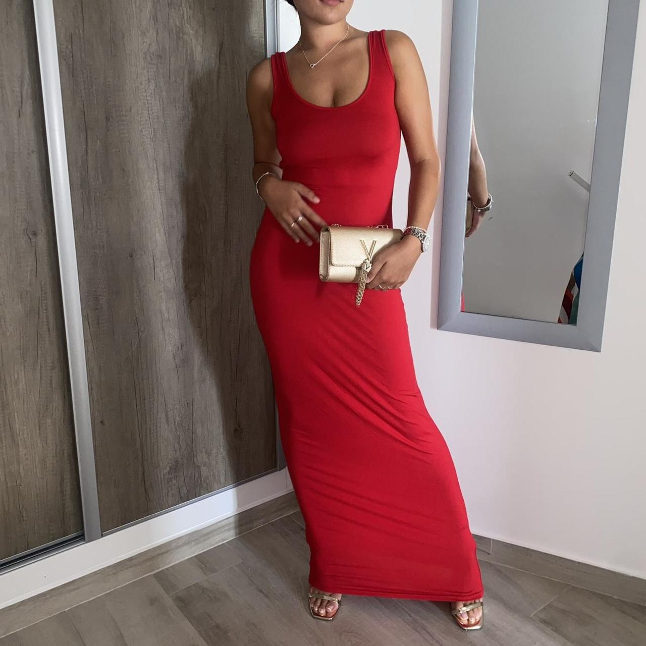 Red Maxi Dress Worn Once Size 6 - Depop