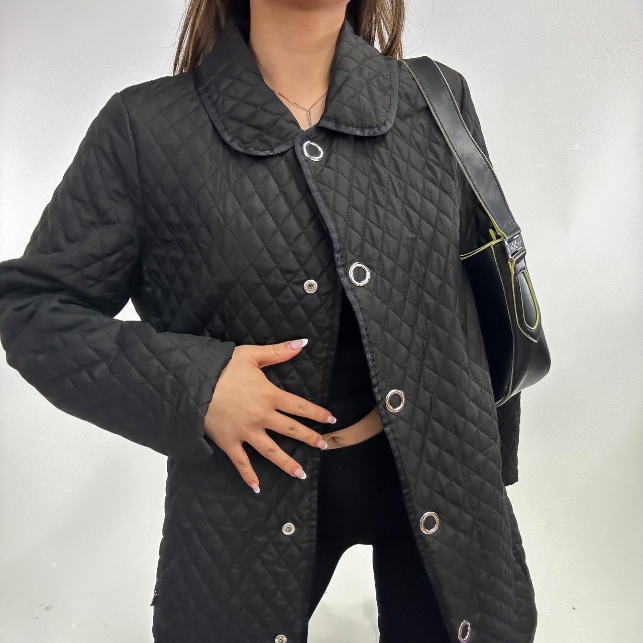 Gorgeous preppy quilted coat jacket with exaggerated... - Depop