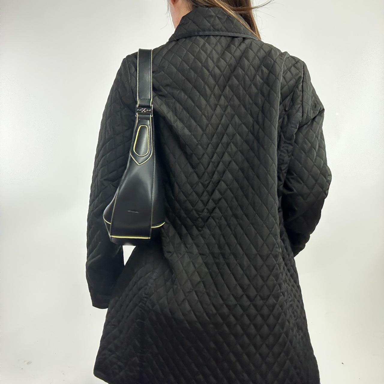 Gorgeous preppy quilted coat jacket with exaggerated... - Depop