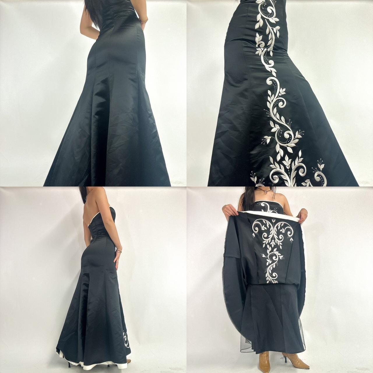 Vintage Jessica McClintock Strapless Satin Prom /... - Depop