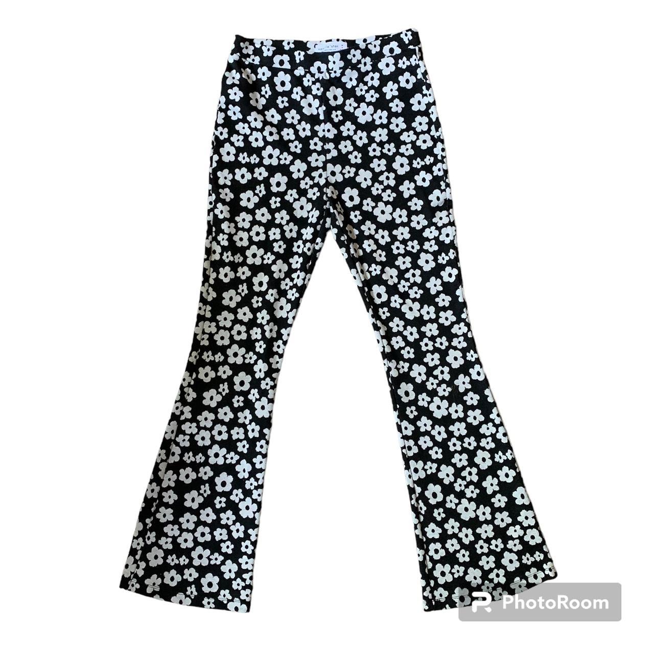 Flower Power Flare Stretchy Pants! Cutest style-... - Depop