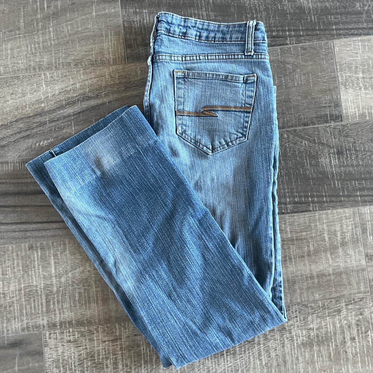 arizona jeans low rise bootcut jeans - no visible... - Depop