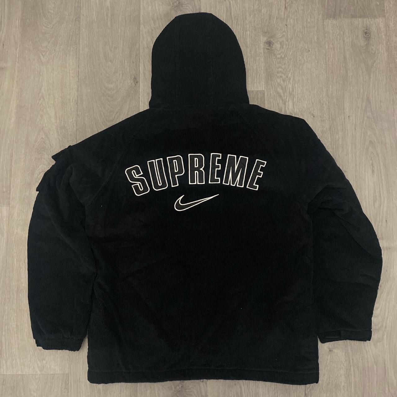 Supreme Nike Arc Corduroy Hooded Jacket Black Mens... - Depop