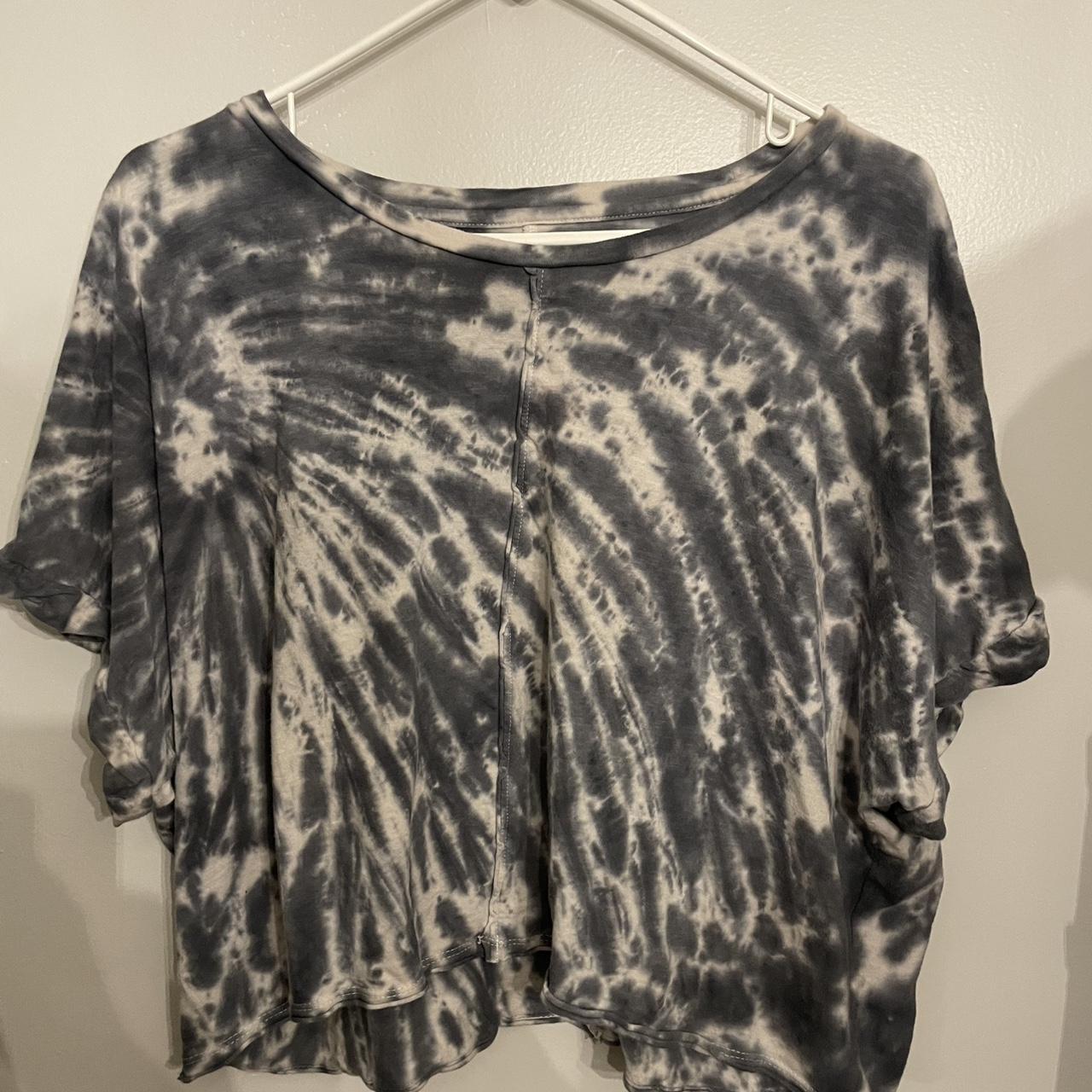 Blue and white American Eagle tie-dye top #tie-dye | Depop