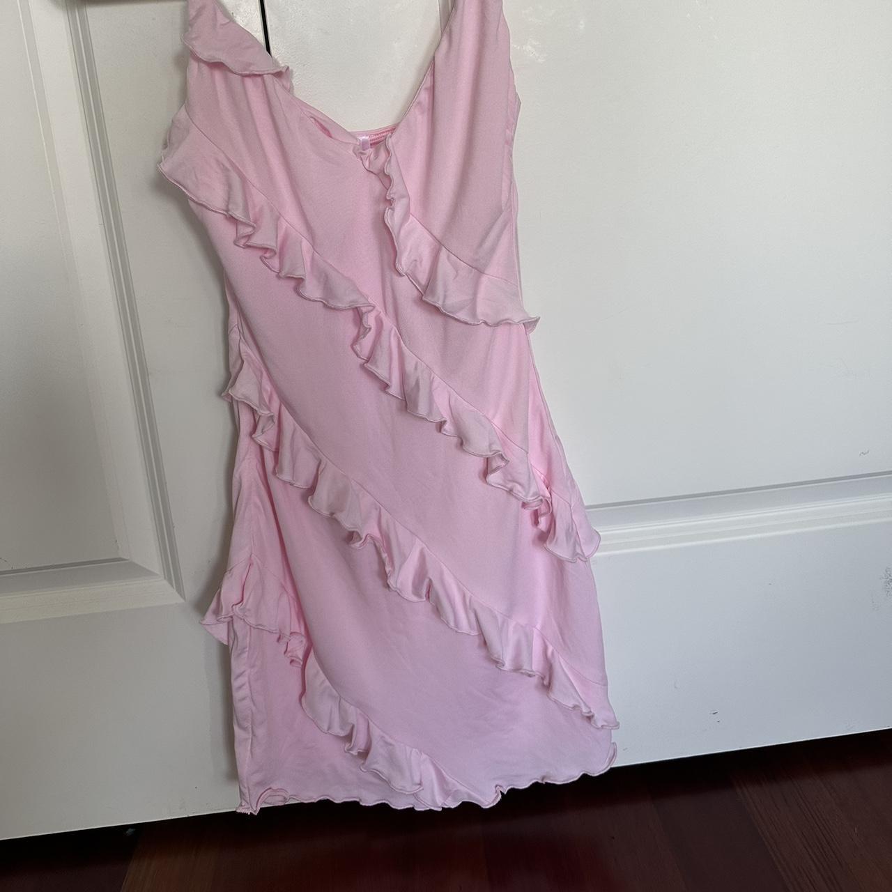 Pink lucy in the sky ruffle dress, Size XS. Never worn! - Depop