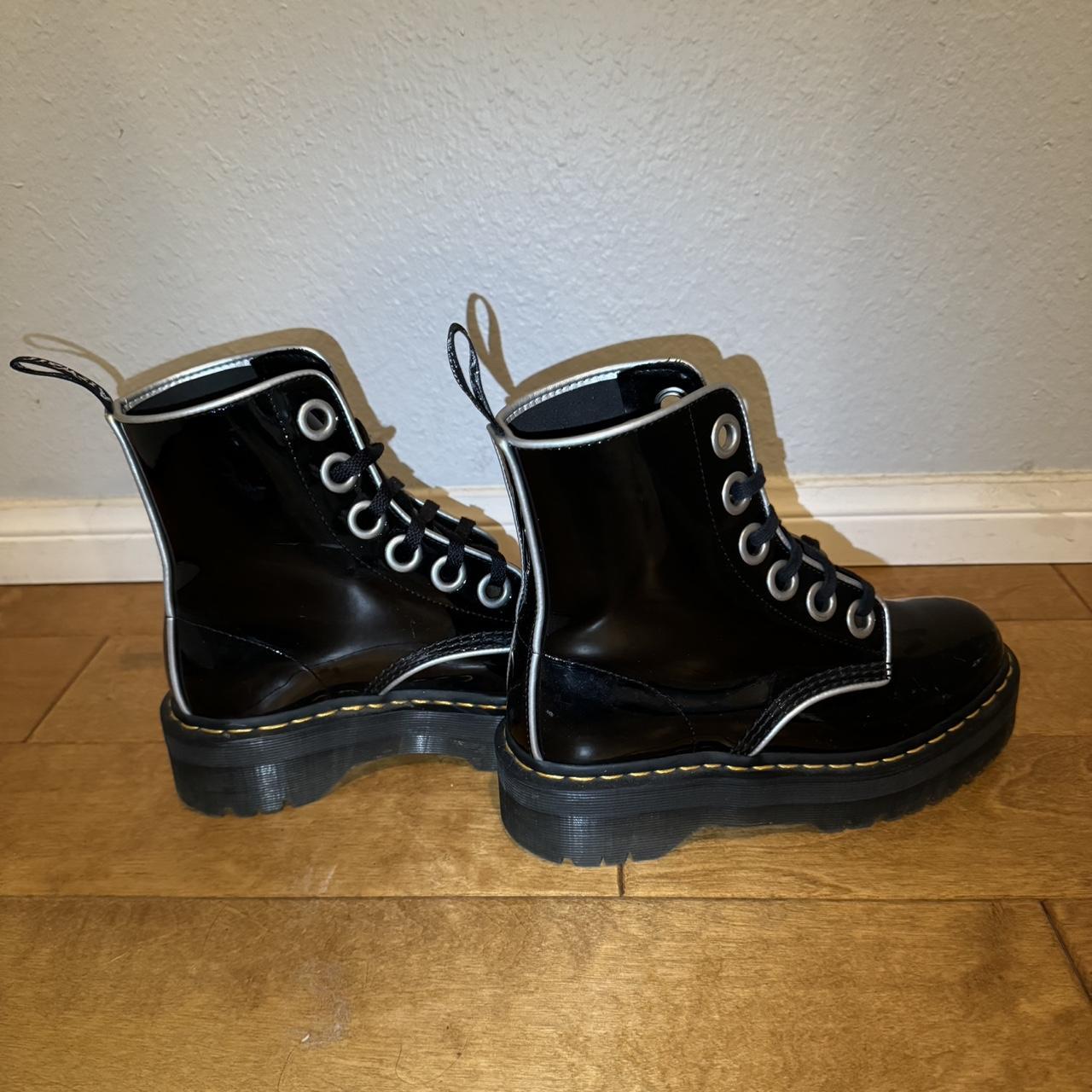 Platform black shiny doc martens. barely worn, has a... - Depop