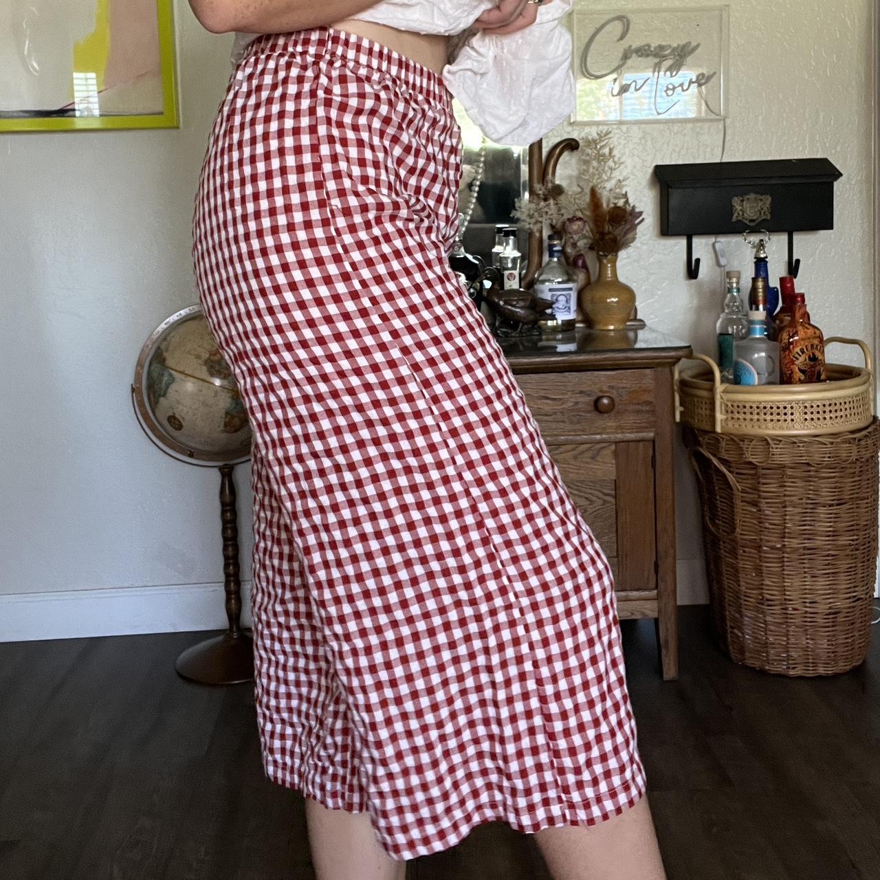 SHEIN Gingham red and white picnic pants! Size L but... - Depop