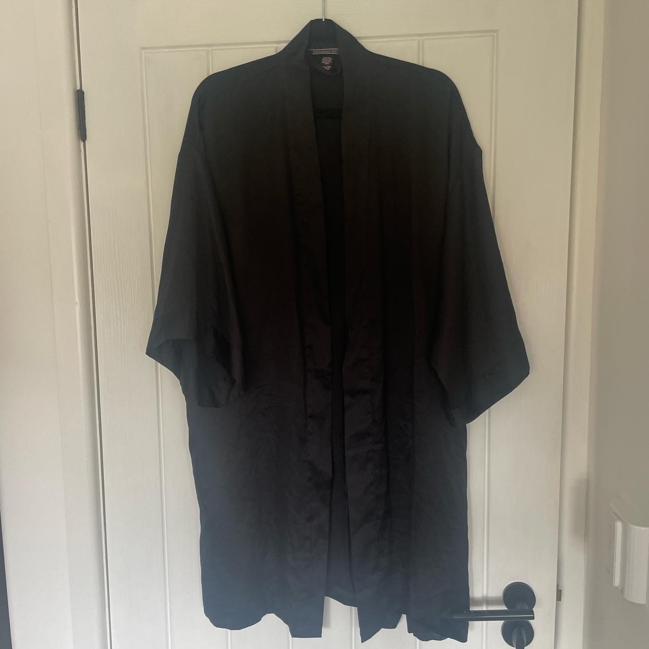 Victoria secret black satin robe - Depop