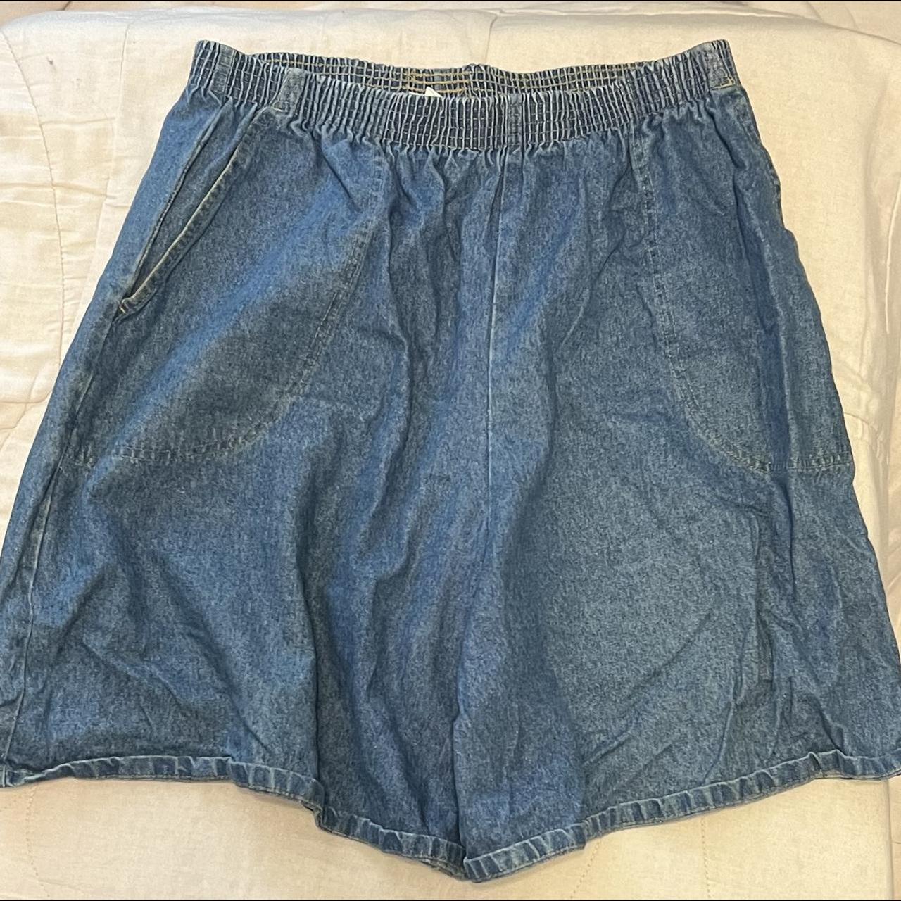 Blue washed 90s jorts - Depop