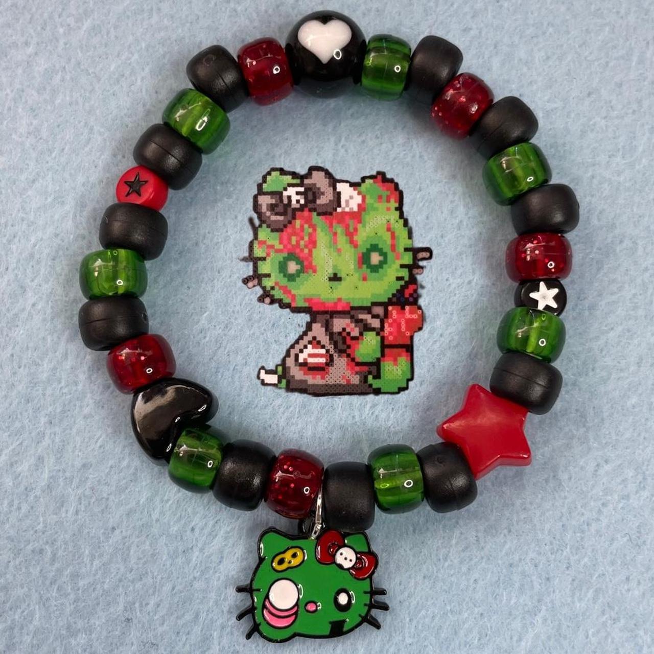 Scenecore Zombie Hello Kitty Kandi Bracelet -... - Depop