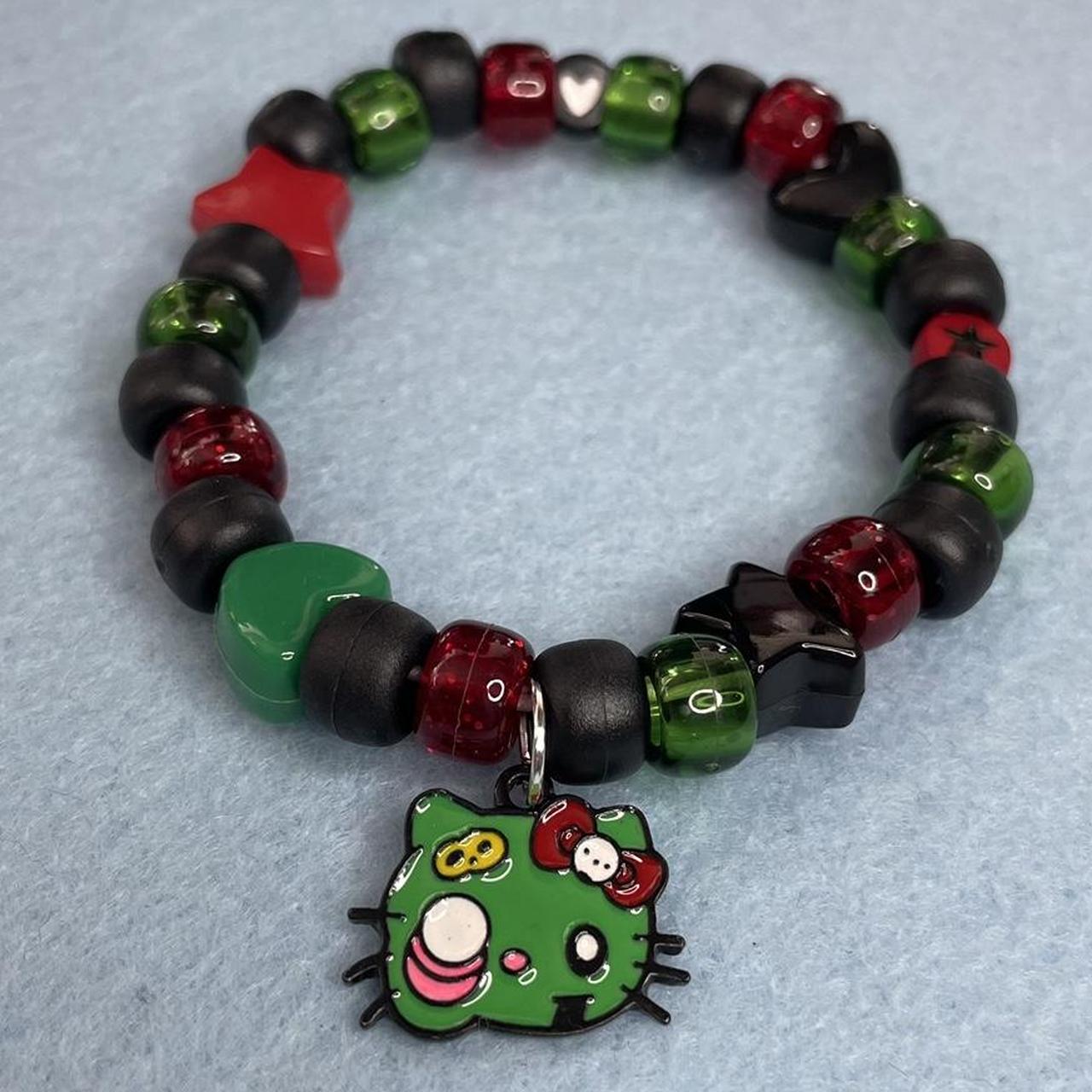 Scenecore Zombie Hello Kitty Kandi Bracelet -... - Depop