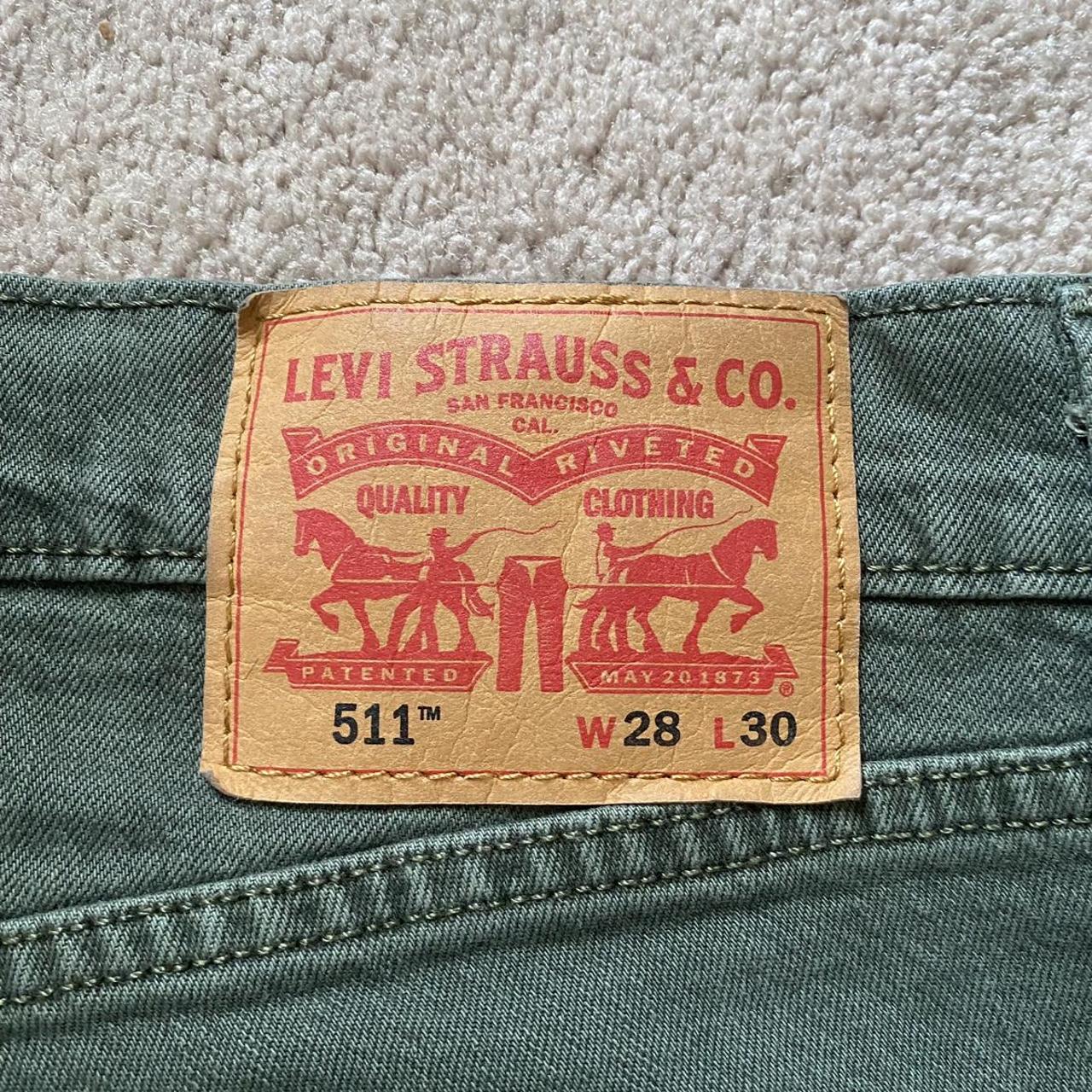 511 green levi jeans straight leg fit... - Depop