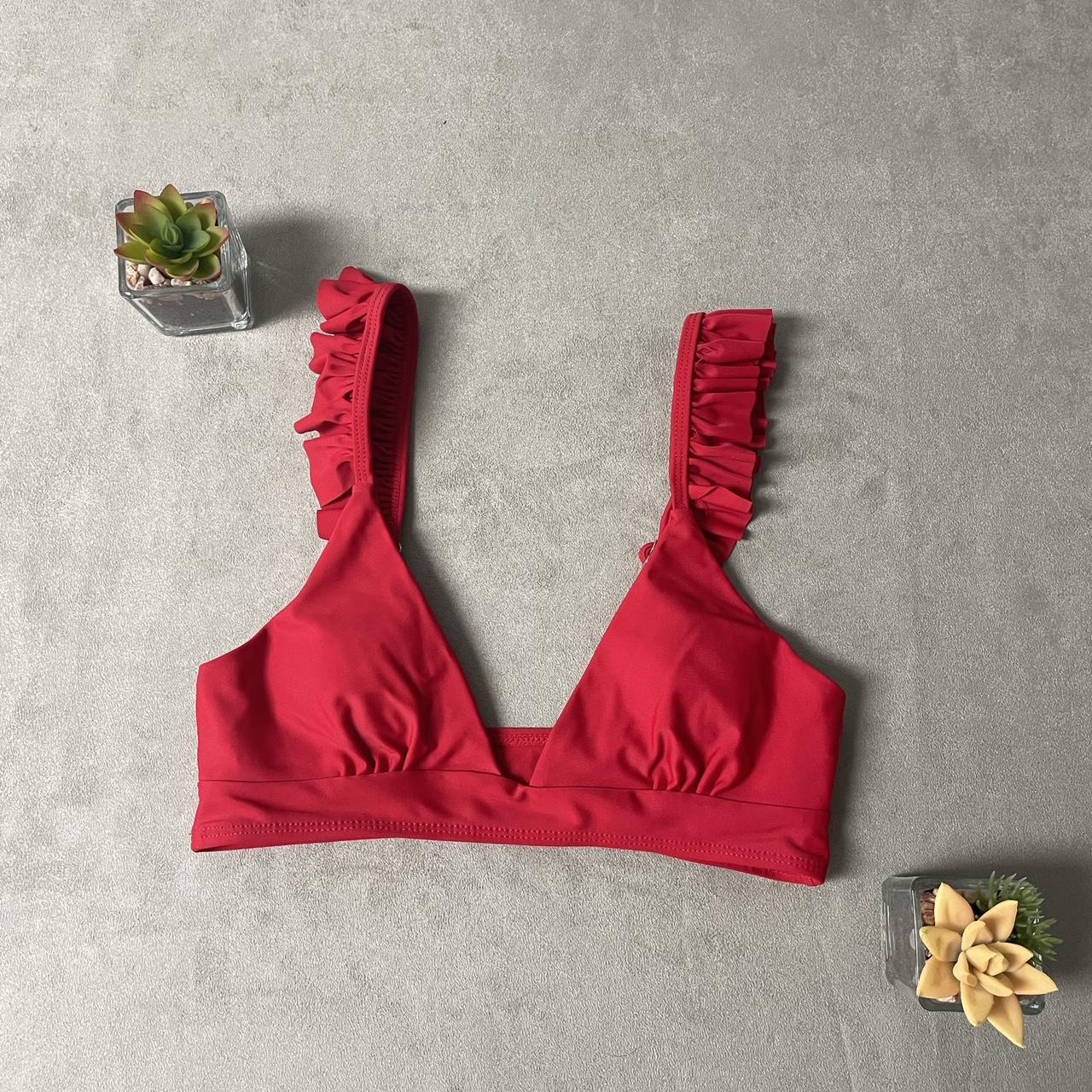 Red SHEIN swim suit top bikini size small. Super... - Depop