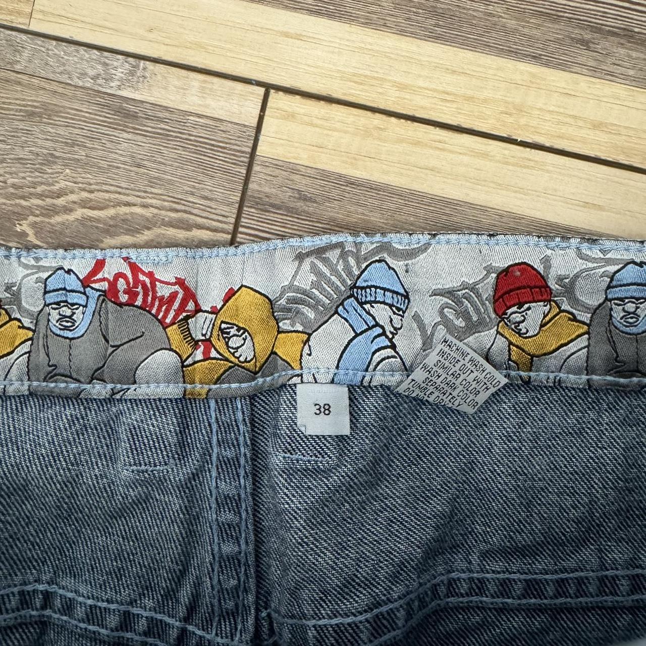 SOUTHPOLE EMBROIDERED BBOY JEANS FIRE BACK AND FRONT... - Depop