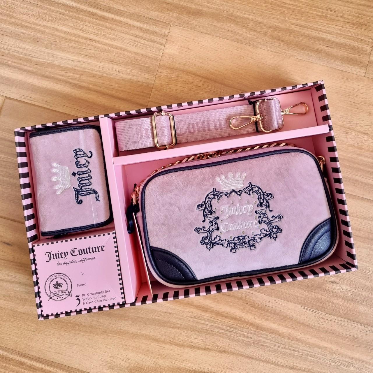 Juicy Couture pink bag set 3 piece gift set... - Depop