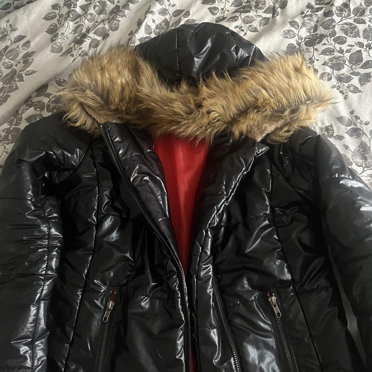 Black puffer coat with detachable fur hood 🖤 ️open to... - Depop