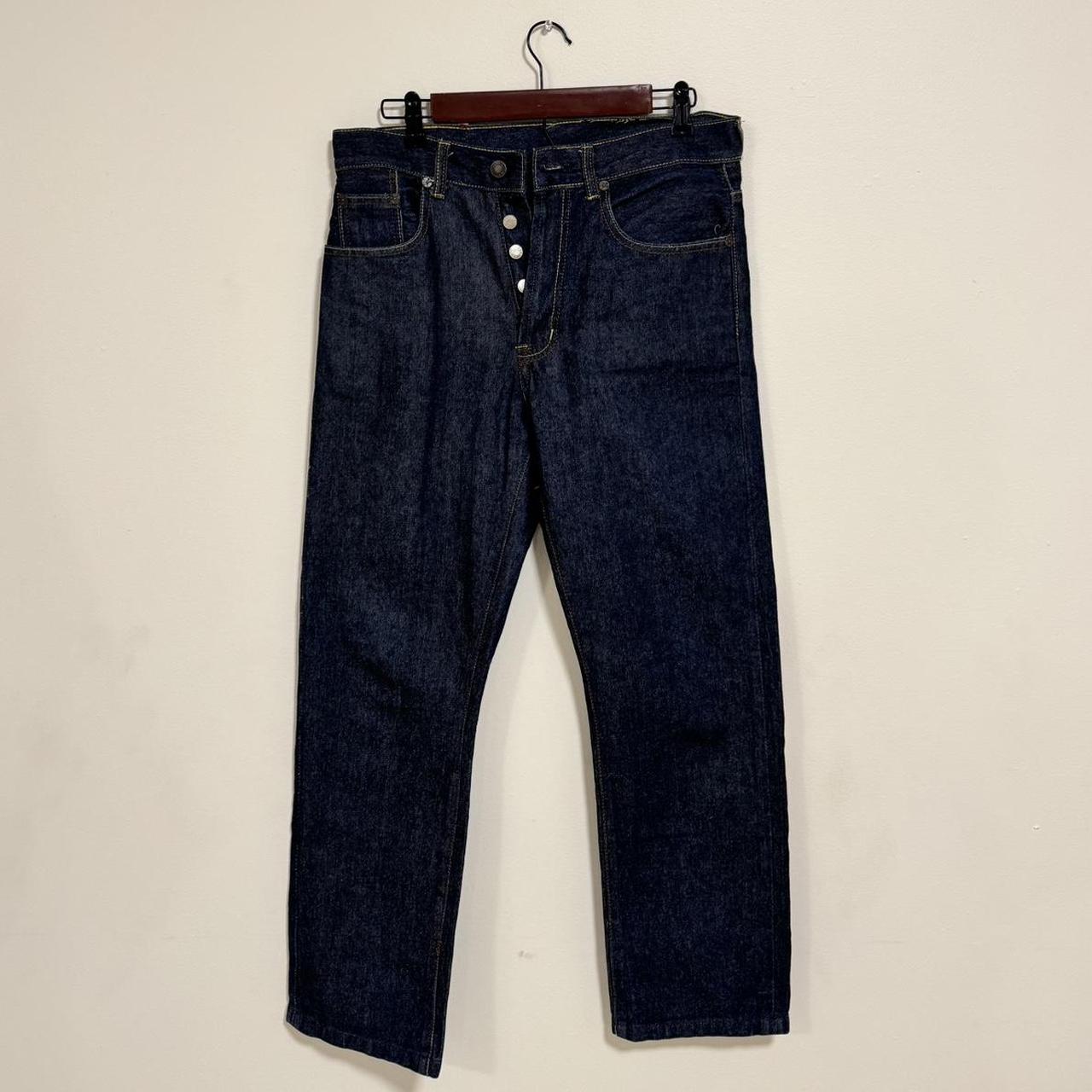 Evisu “Mighty Evisu” Selvedge Denim Jeans White and... - Depop