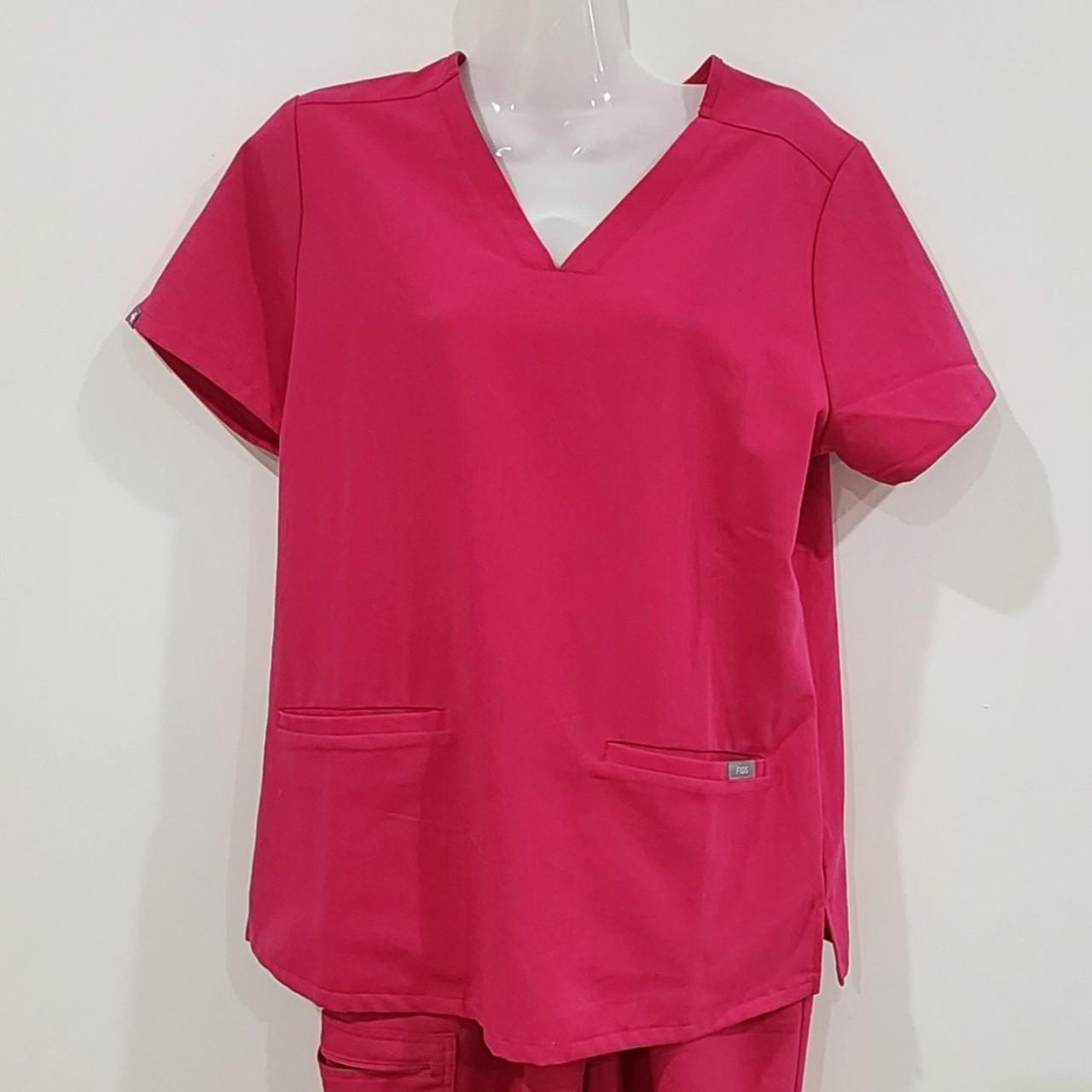 FIGS Technical Collection Hot Pink Scrub Set - Top... - Depop