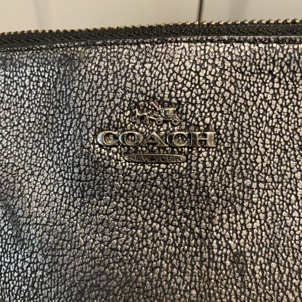 Coach silver / grey metallic crossbody bag. Good... - Depop