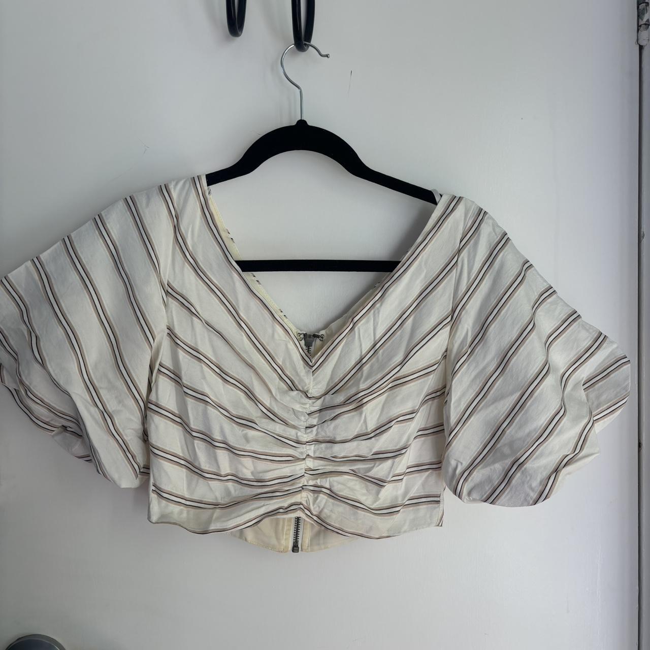 Sheike striped crop top Size 8 Postage or collect... - Depop