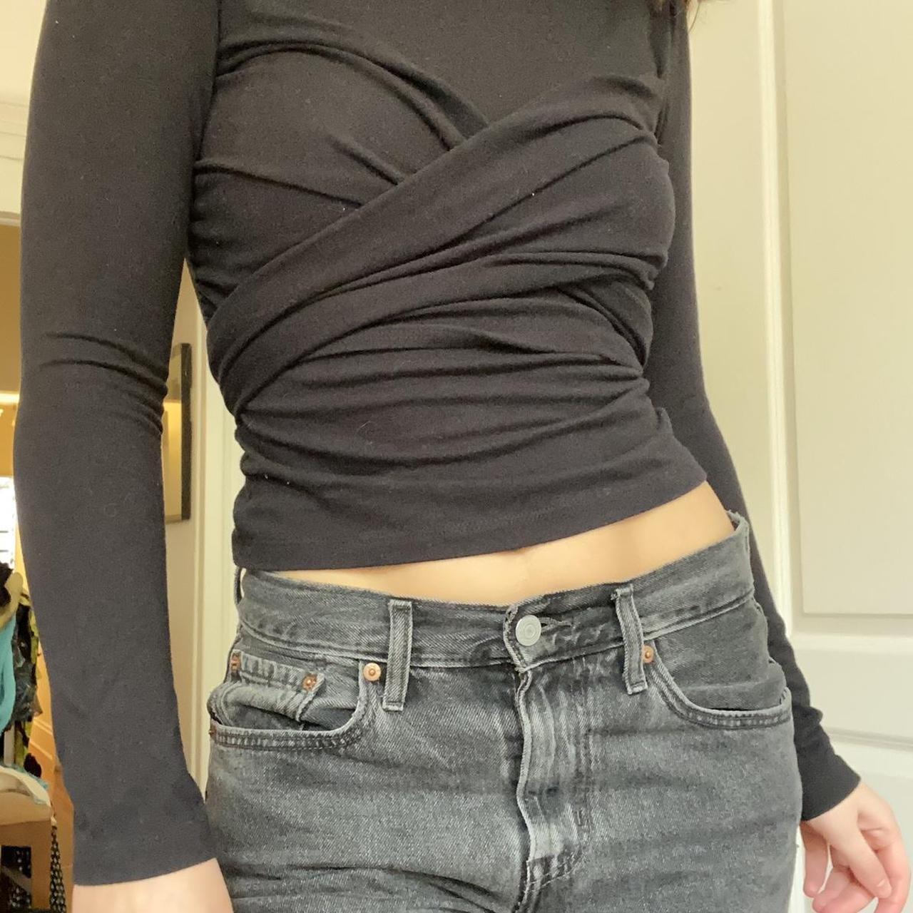 Reformation shirt with self-tied wrap in the front.... - Depop