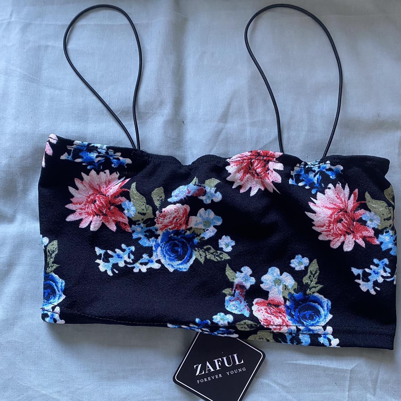 Zaful black crop top Size small Brand new... - Depop