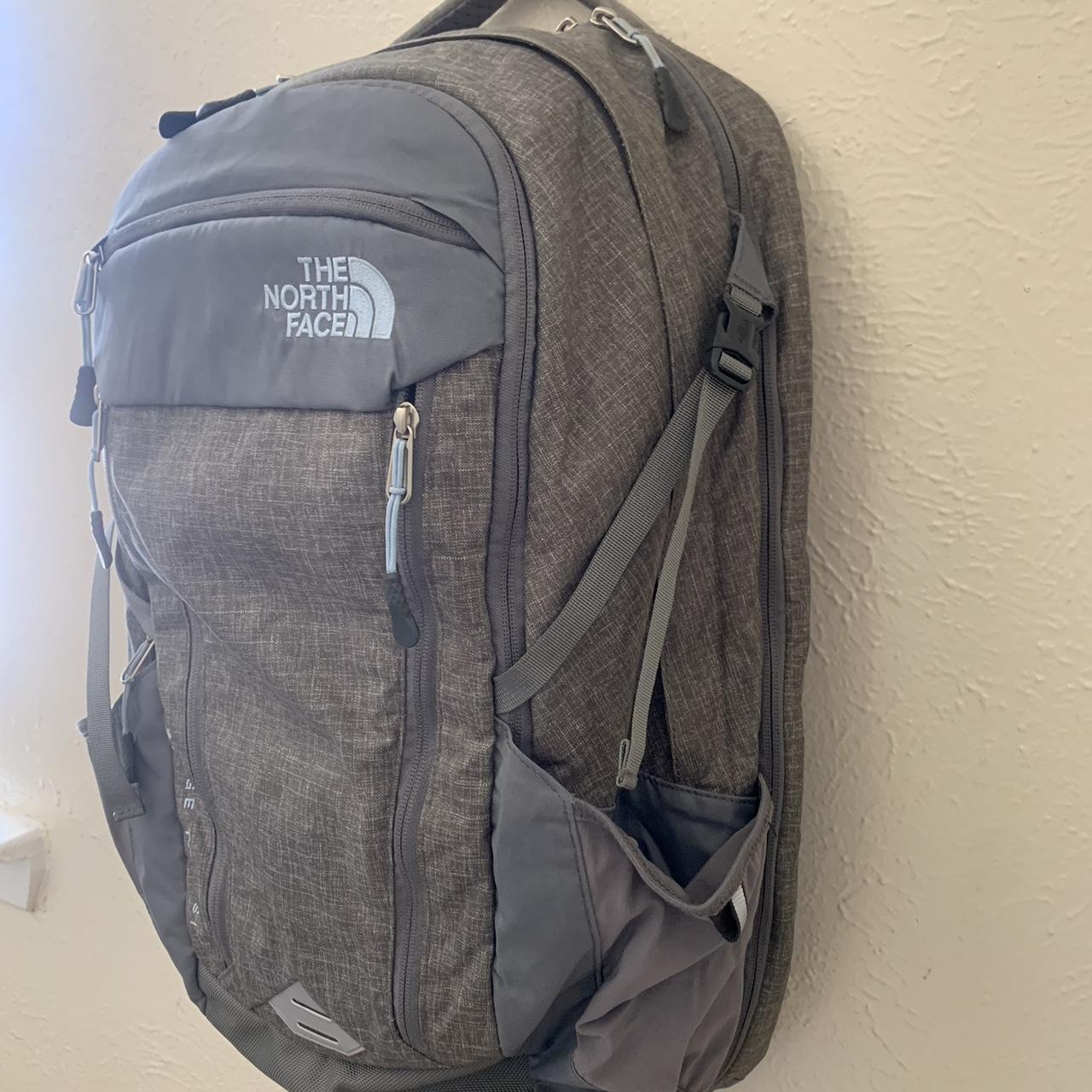 Gray/blue “The North Face” backpack #north face... - Depop