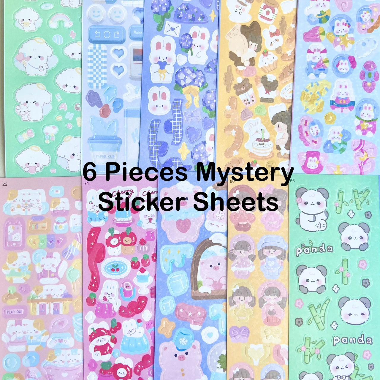 6 random sticker sheets - Photos are sample of the... - Depop