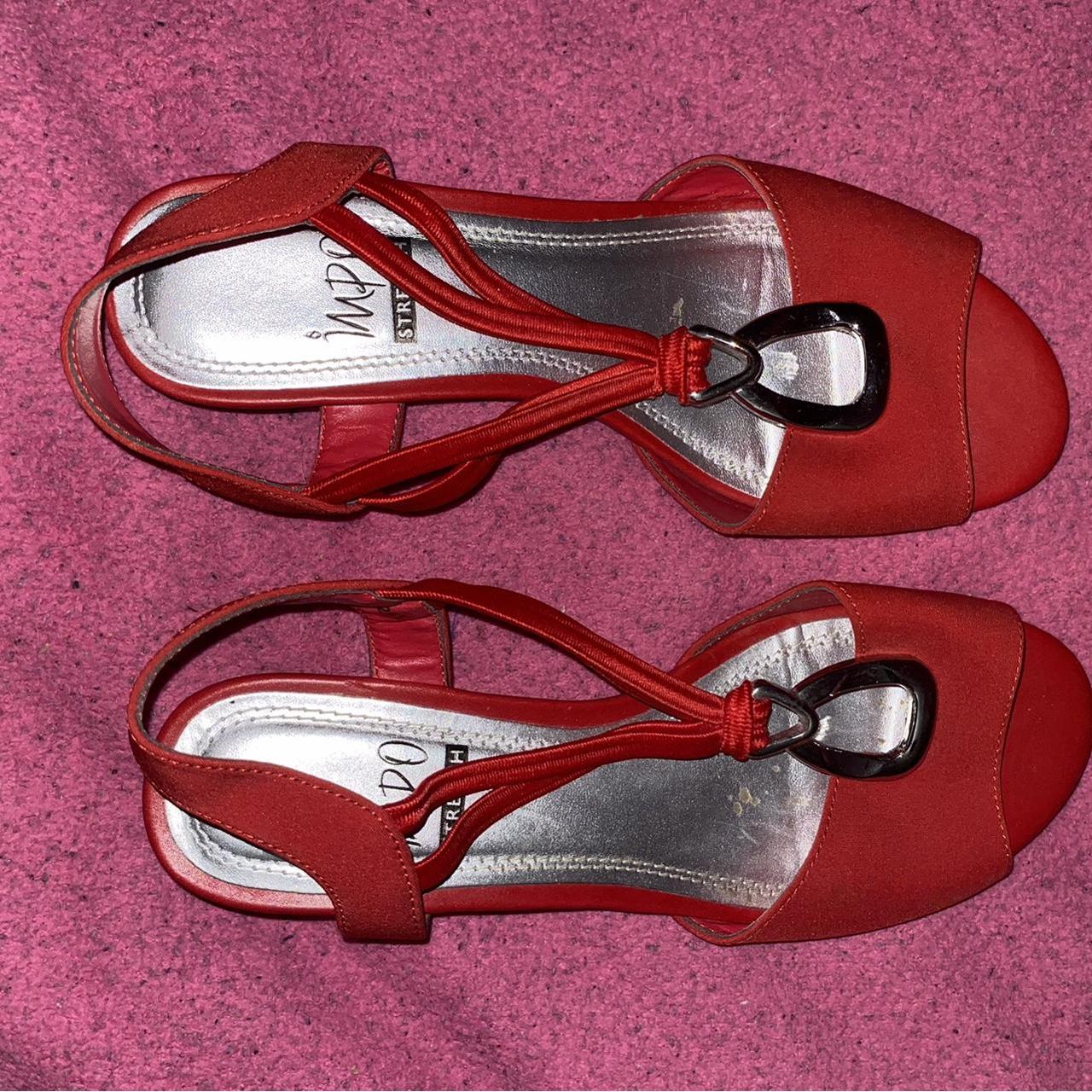 Red Flats by Impo stretch - Depop