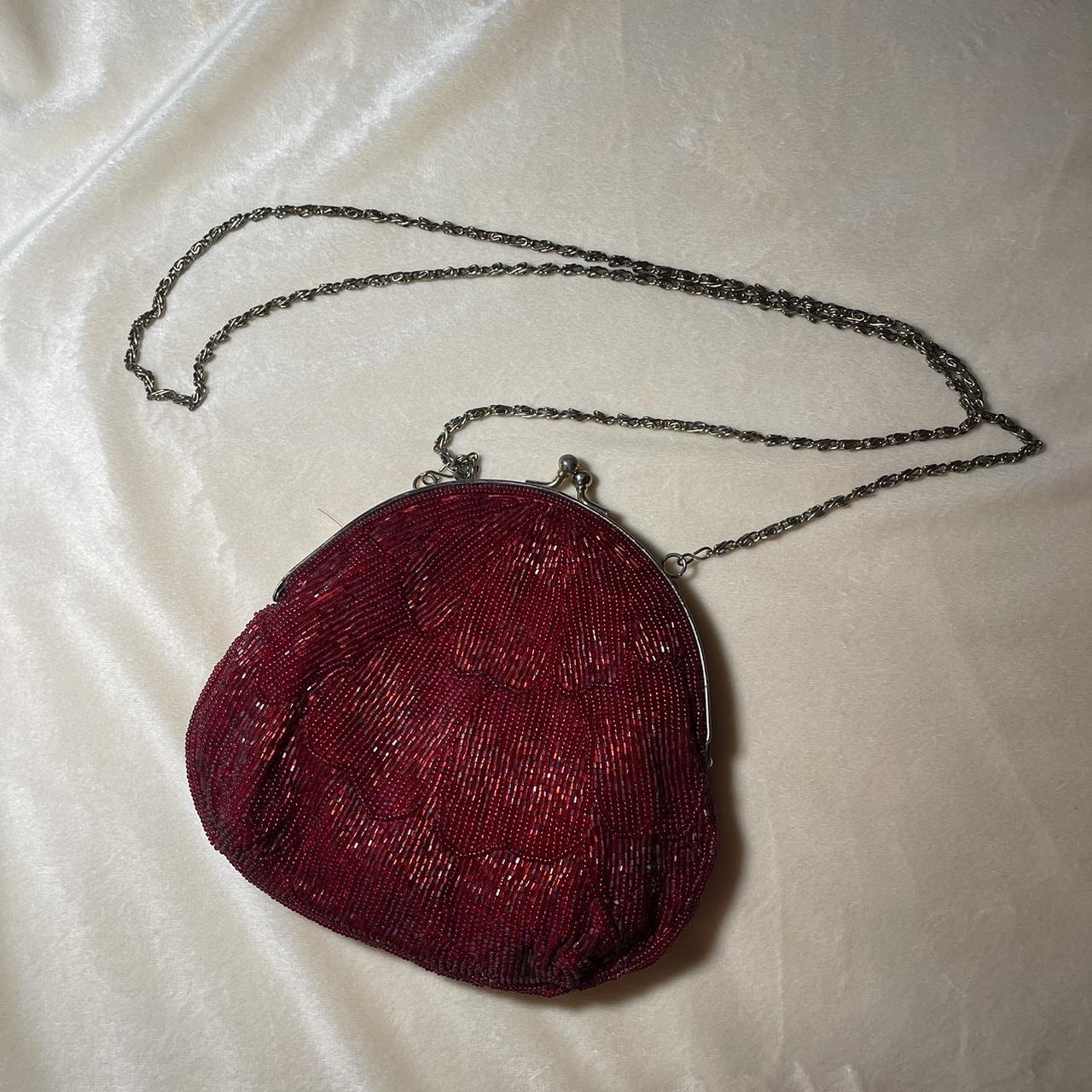 Walborg beaded vintage red bag Made in macau. 6.5”... - Depop
