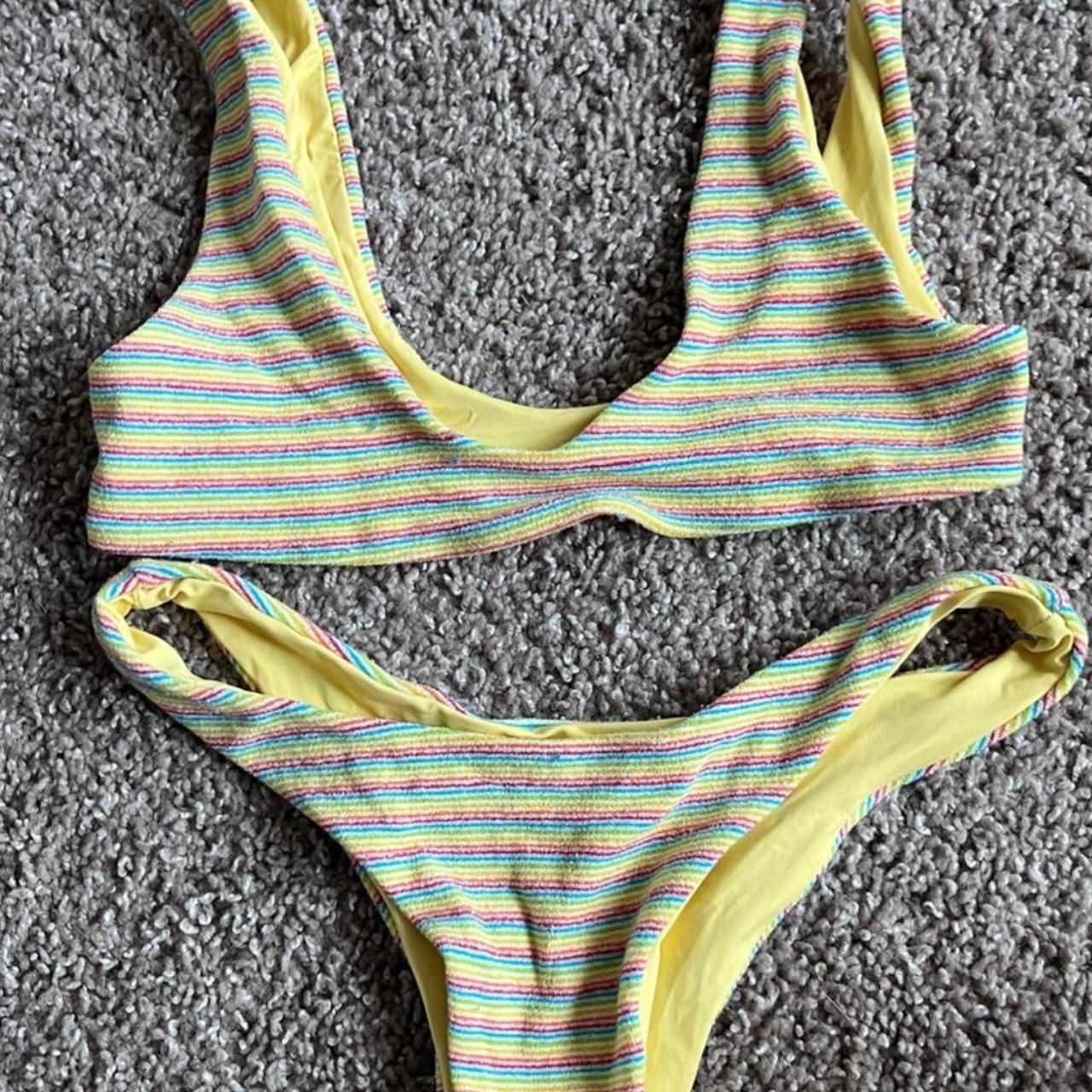 Toast swim yellow rainbow set Size XS top and... - Depop