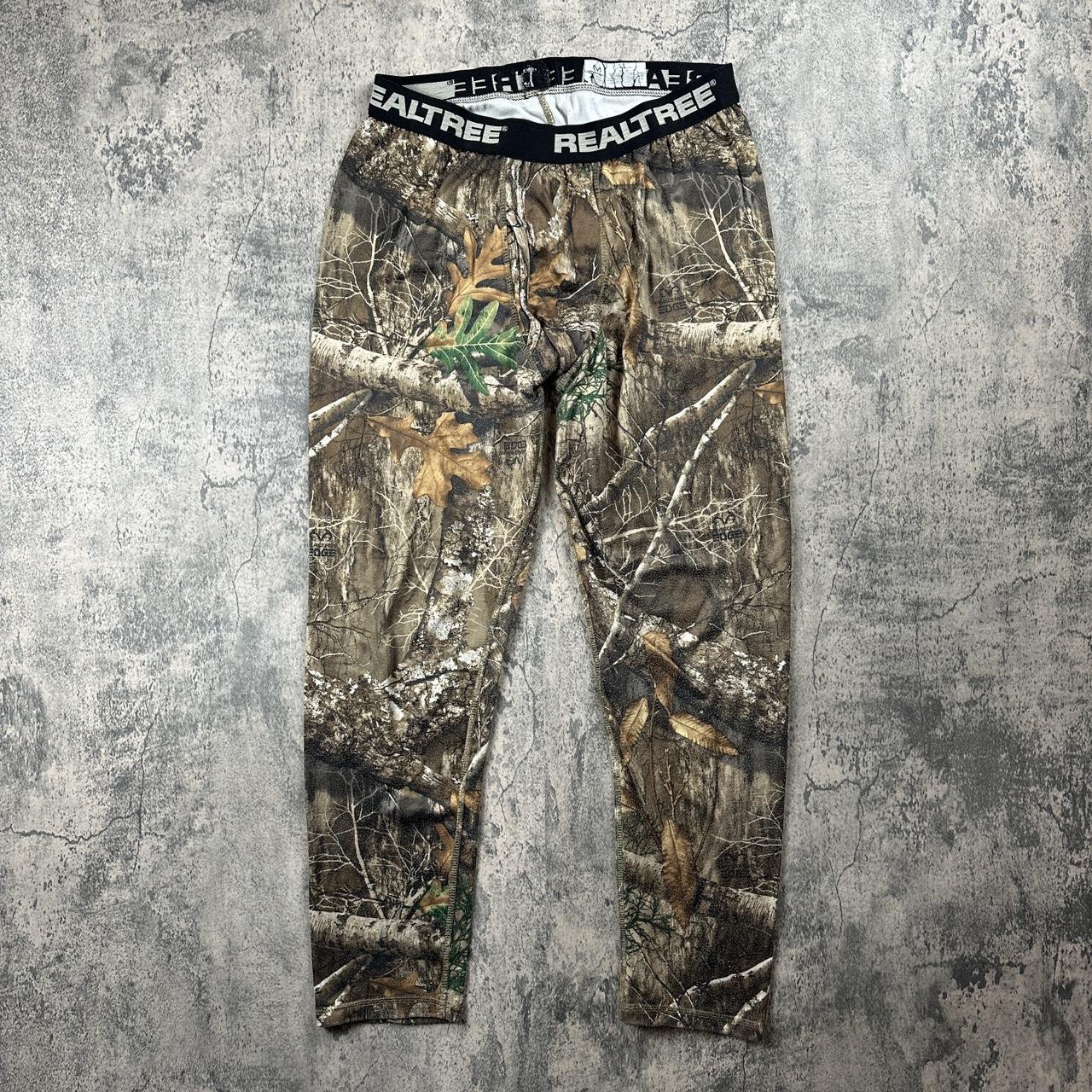 Vintage Y2k RealTree Camo Thermal Pants Size: M... - Depop
