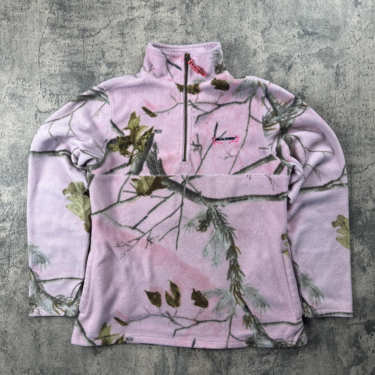 Y2k RealTree Camo Pink Fleece Half Zip RealTree tag... - Depop