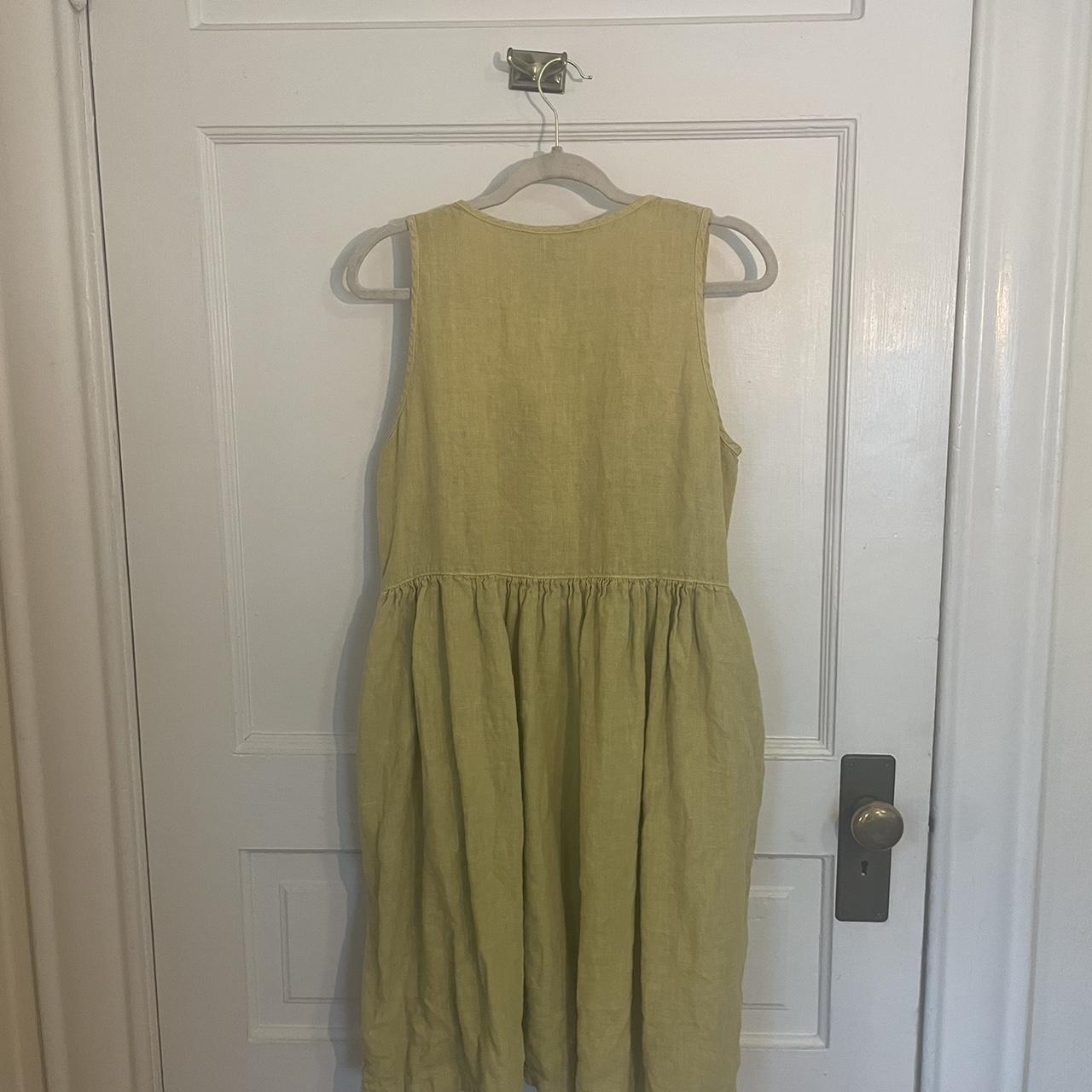 BEATON Linen Tank Dress. Color: Green. Size: Medium - Depop