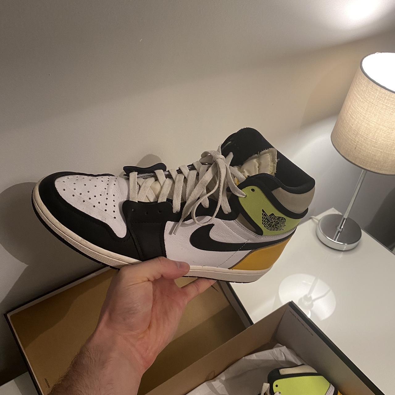 Nike air Jordan 1 retro high volt gold Size 9 Worn... - Depop