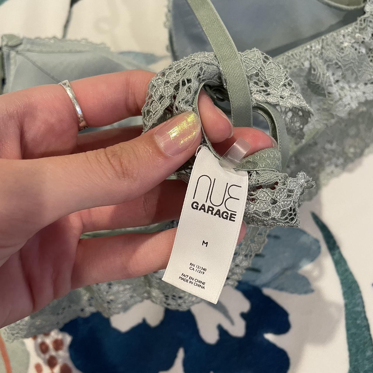 Front-clasp lacy sage floral fairy bralette Never... - Depop