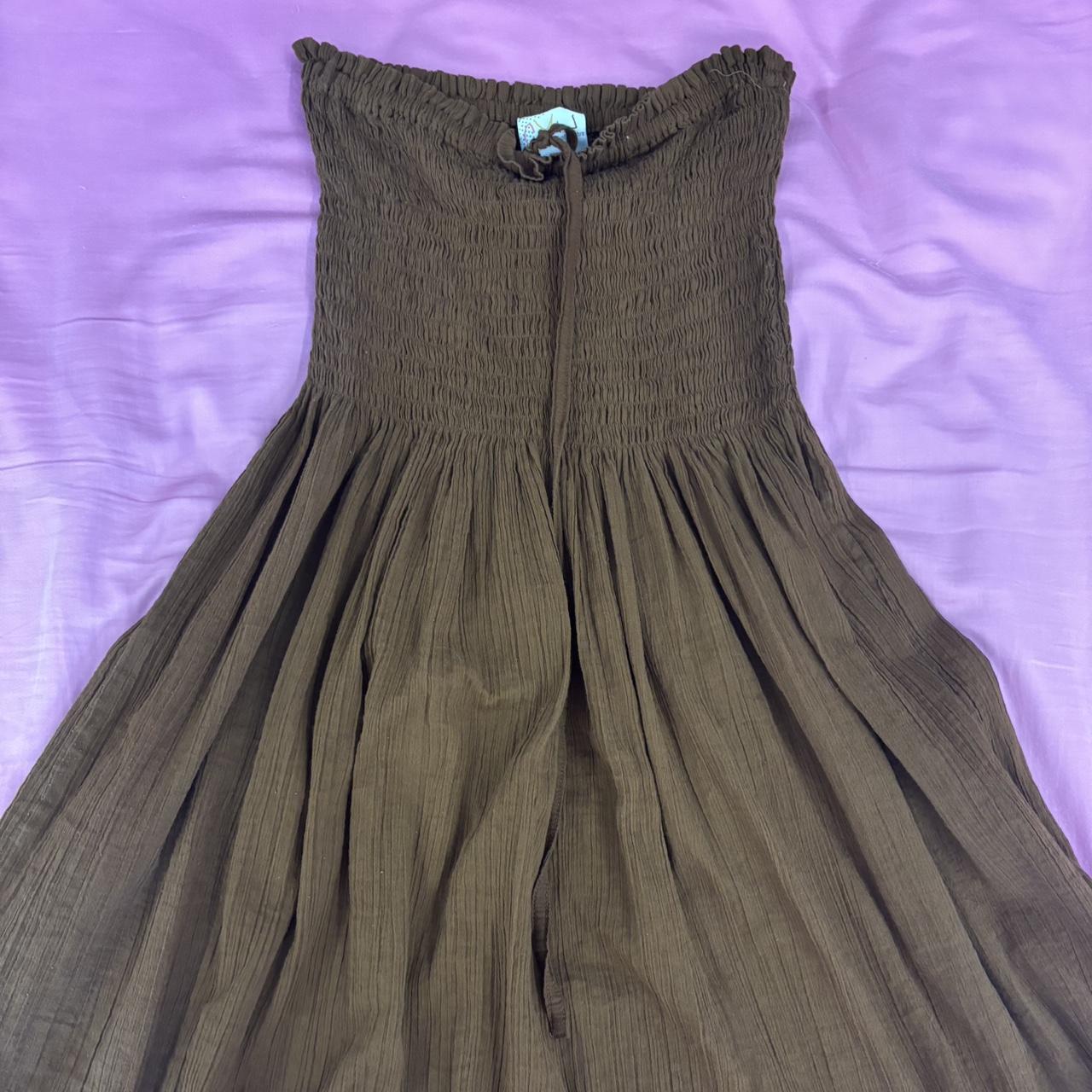 Brown sundress Cyn by Cynthia Mehra One size fits... - Depop
