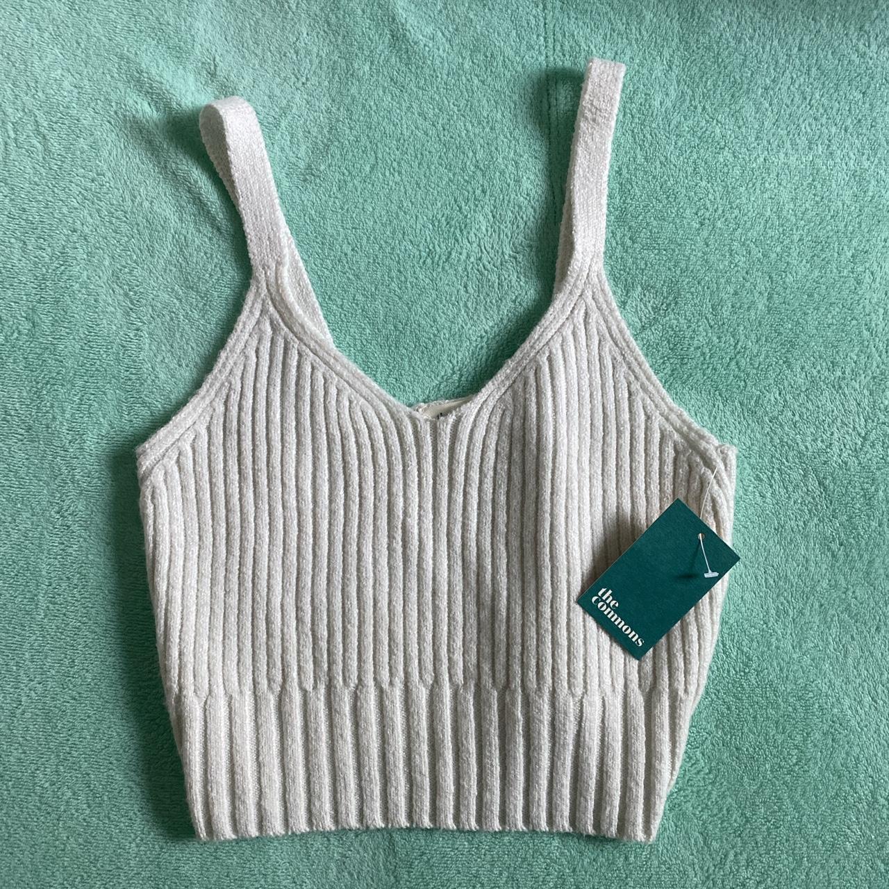 Women's Cream Crop-top | Depop