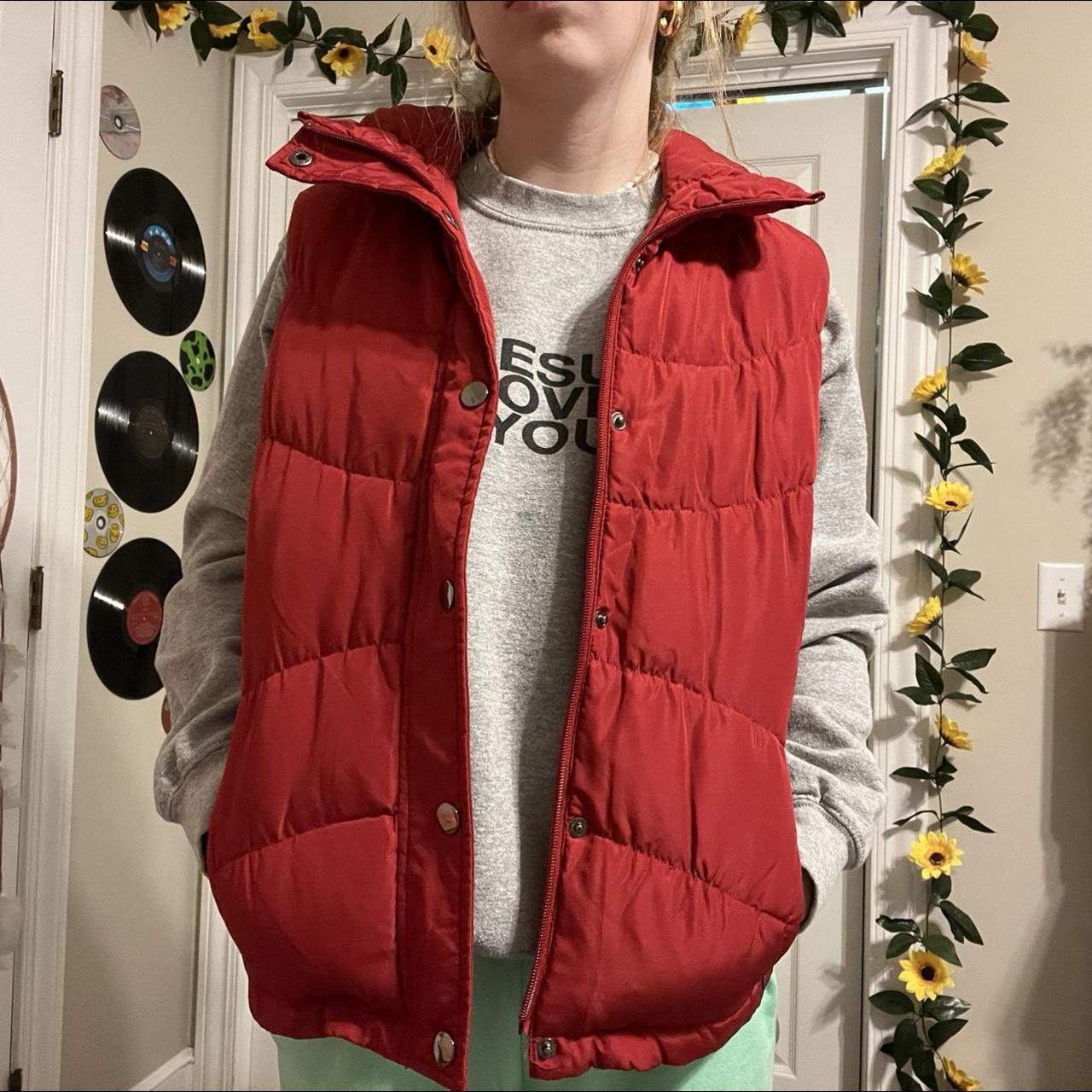 Kenneth Cole Women's Red Gilet | Depop