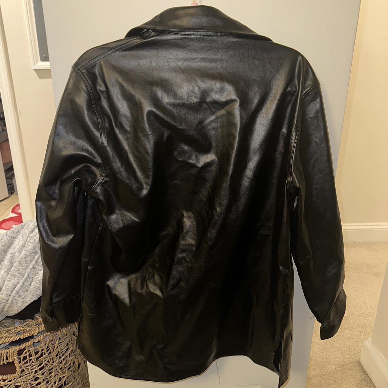 Leather Blazer Only worn once- great condition! - Depop