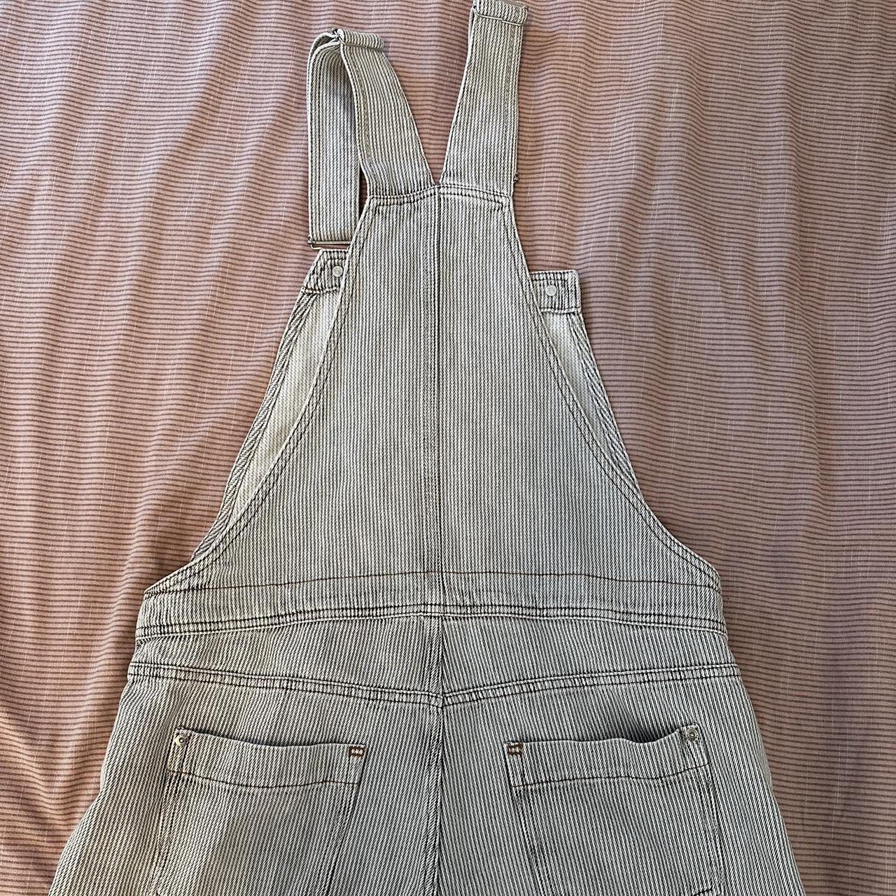 River Island Women's White and Blue Dungarees-overalls | Depop