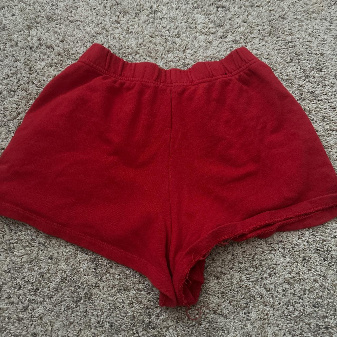 Garage red sweatshorts with pockets!!! Barely worn.... - Depop